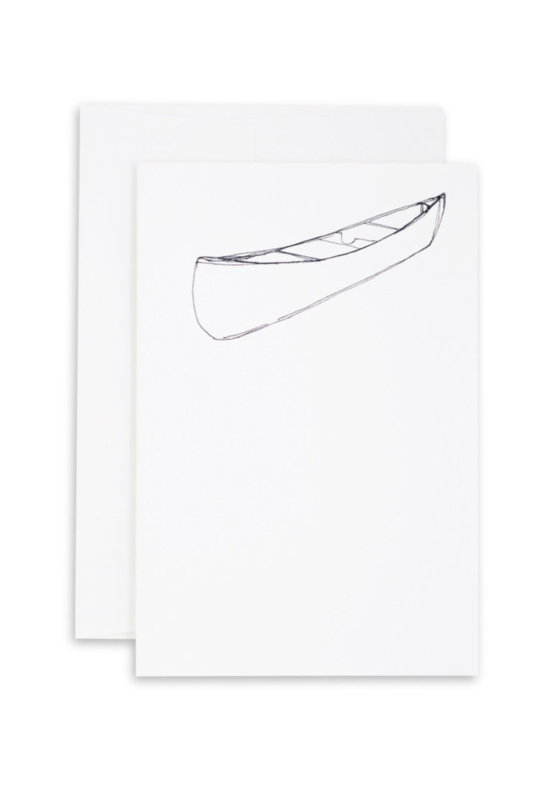 Canoe Card, Nautical, Minimalist, Cottage Art, Greeting Cards, Card ...