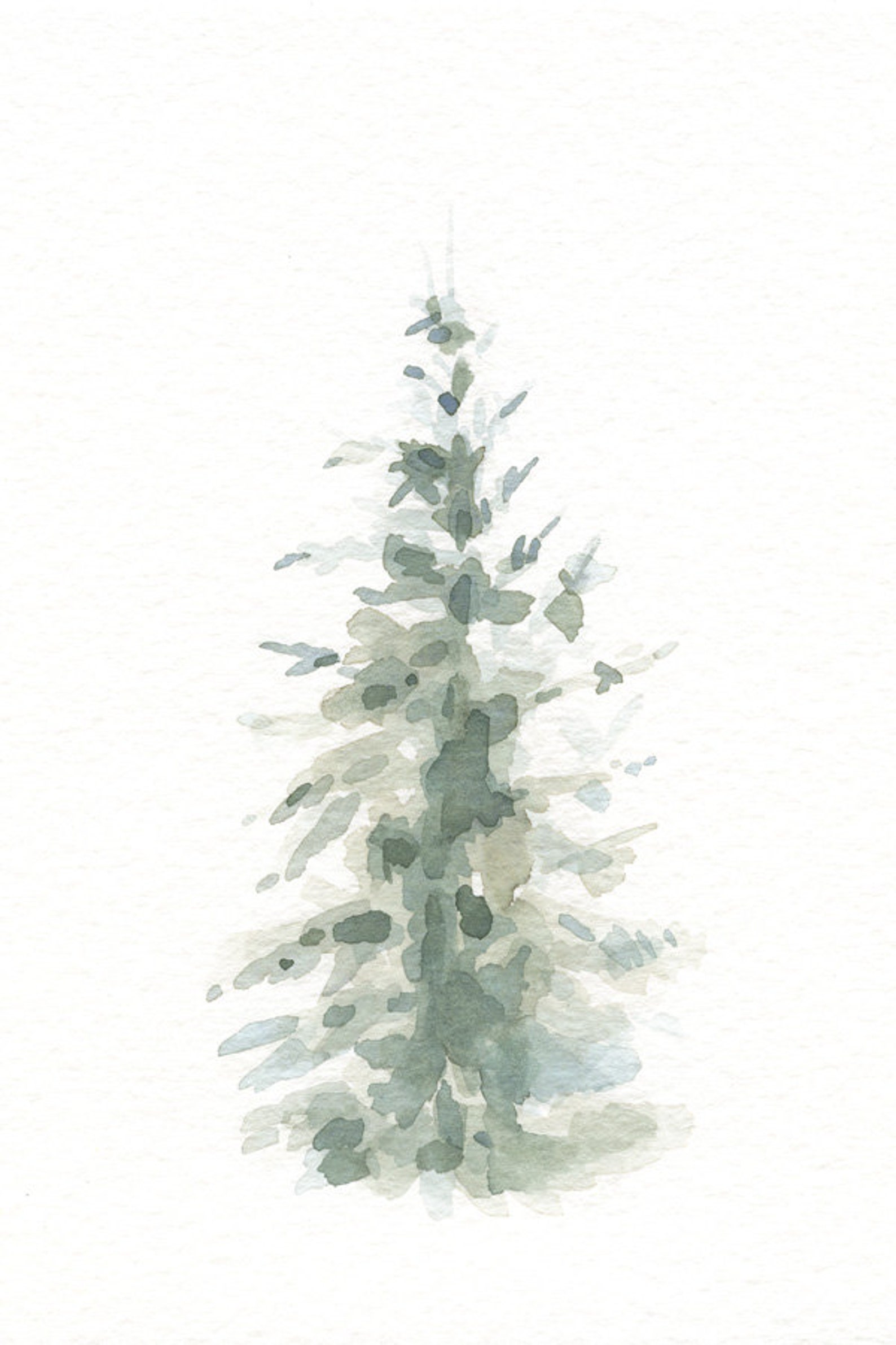 The Spruce Card Watercolour Holiday Card Mighty Evergreen - Etsy