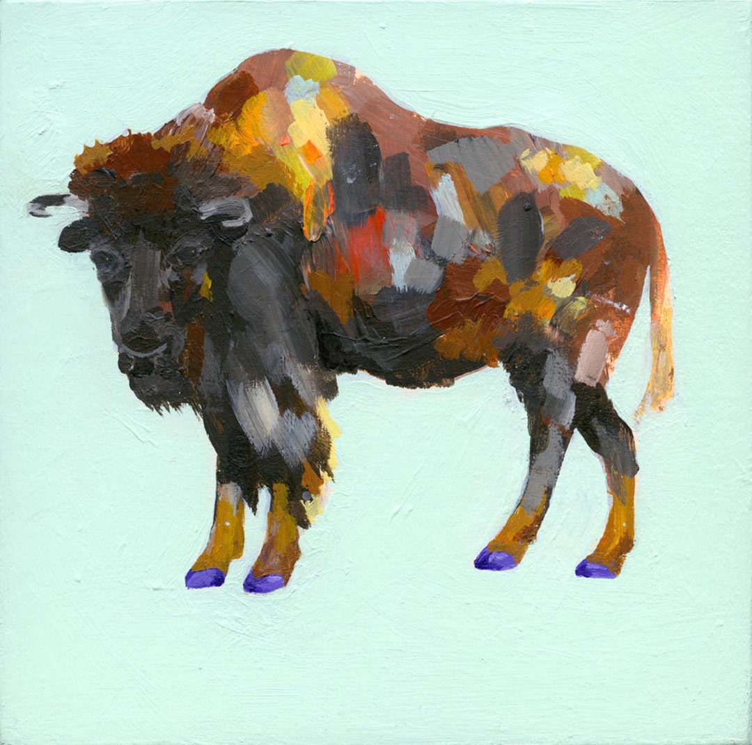 Party Buffalo Print, Buffalo Art, Art Prints, Wall Art Prints, Woodland ...
