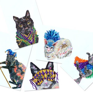 Dancing Queen, Party Cat, Cat Birthday Card, Birthday Card, Carnival ...