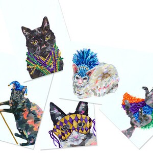 Imposter Kitty, Party Cat, Cat Birthday Card, Birthday Card, Carnival ...