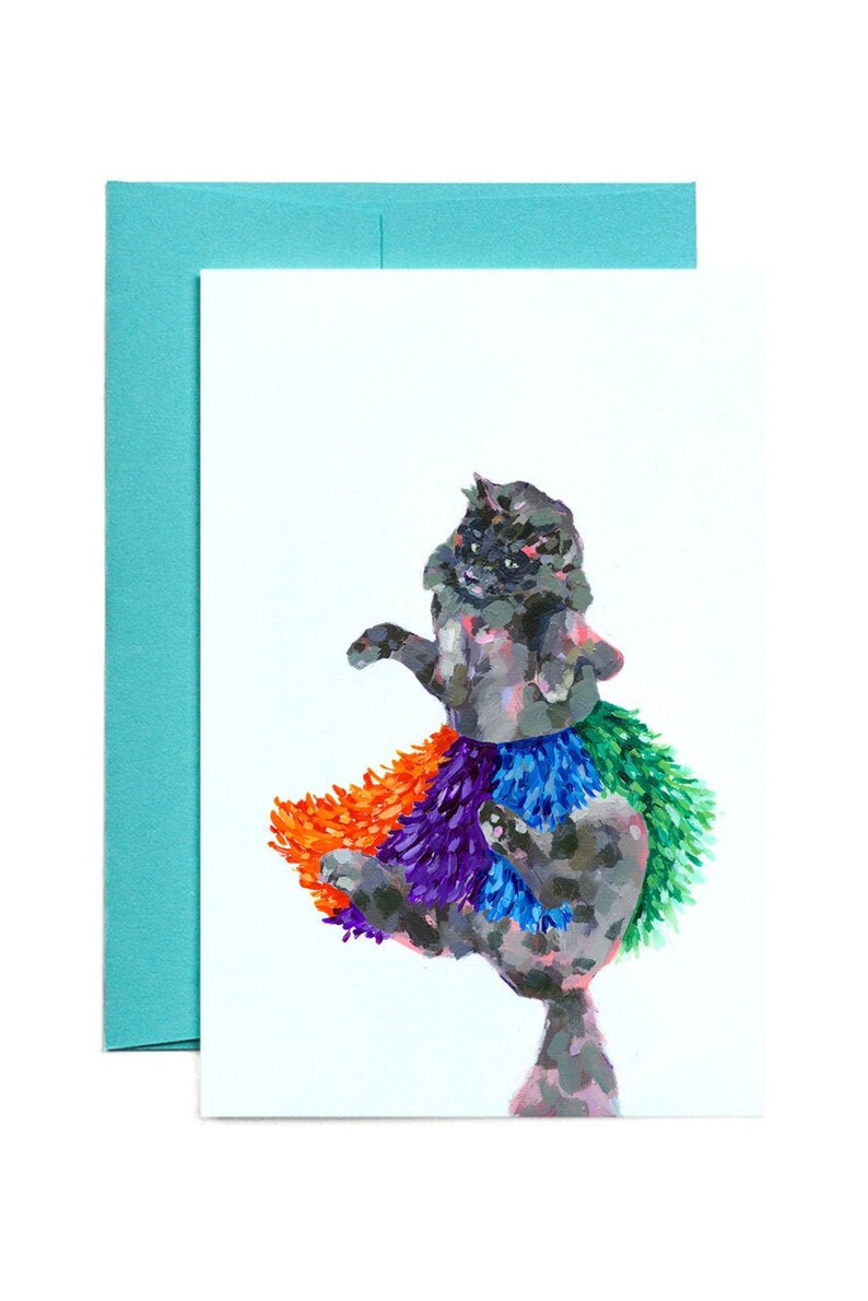 Dancing Queen, Party Cat, Cat Birthday Card, Birthday Card, Carnival ...