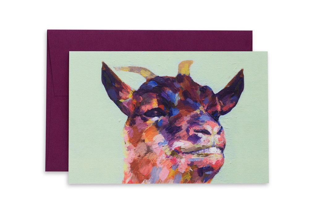 Smiling Goat Card Greeting Cards Cards Graduation Card - Etsy
