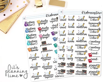 College Planner Stickers - Etsy