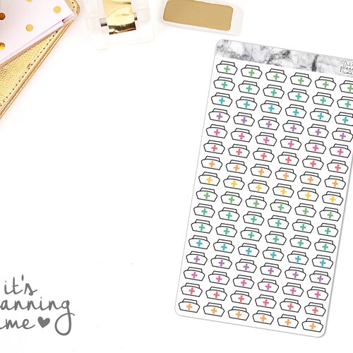 Nurse Hat Planner Stickers 55 Count - Etsy