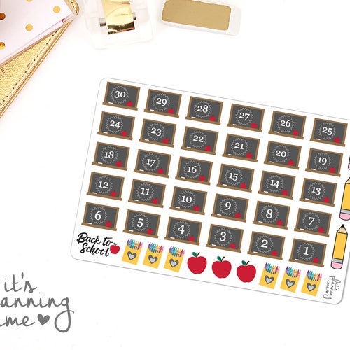 Printable Back to School Countdown Stickers Back to School - Etsy