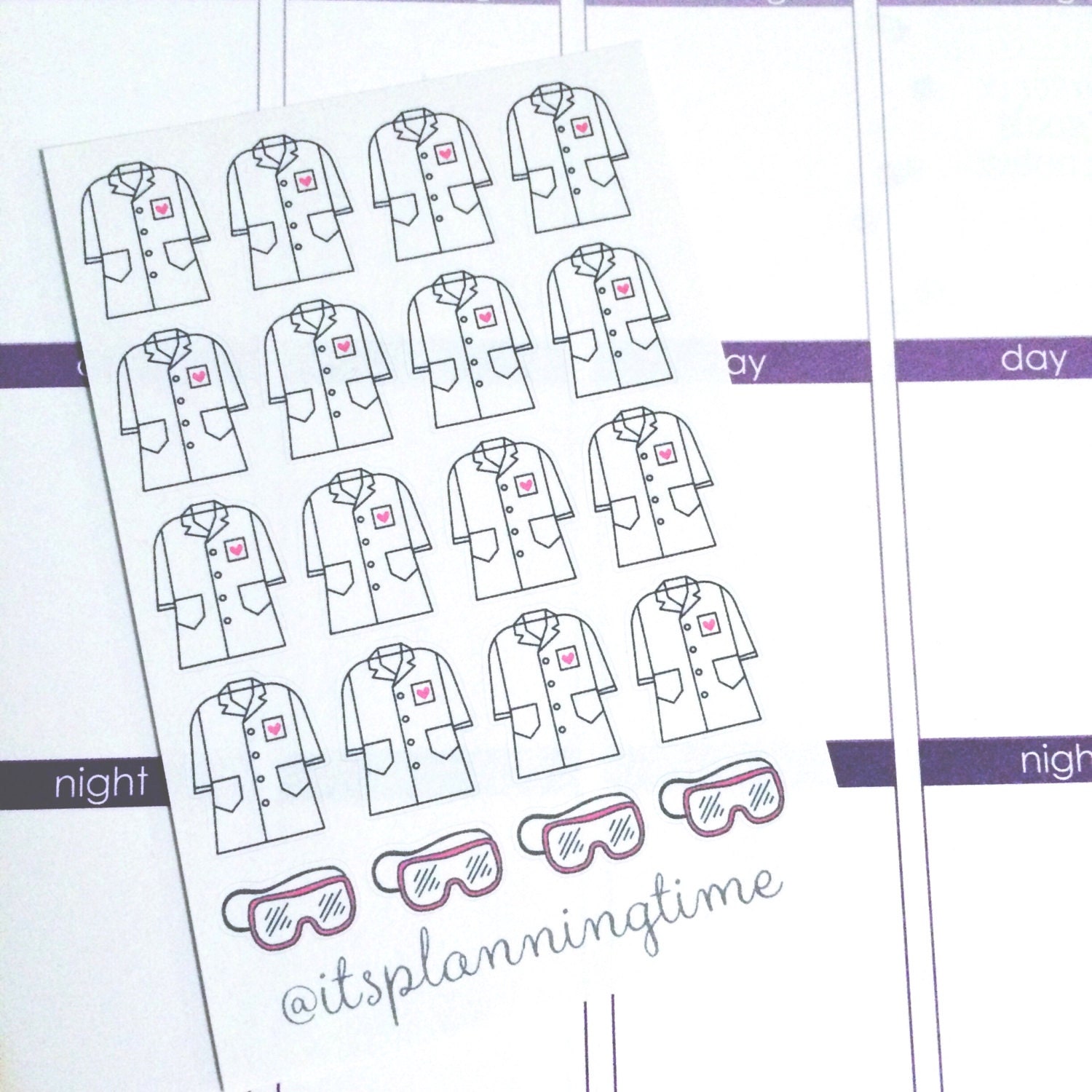 Lab Coat and Safety Goggles Life Planner Stickers- 20 Count - Etsy