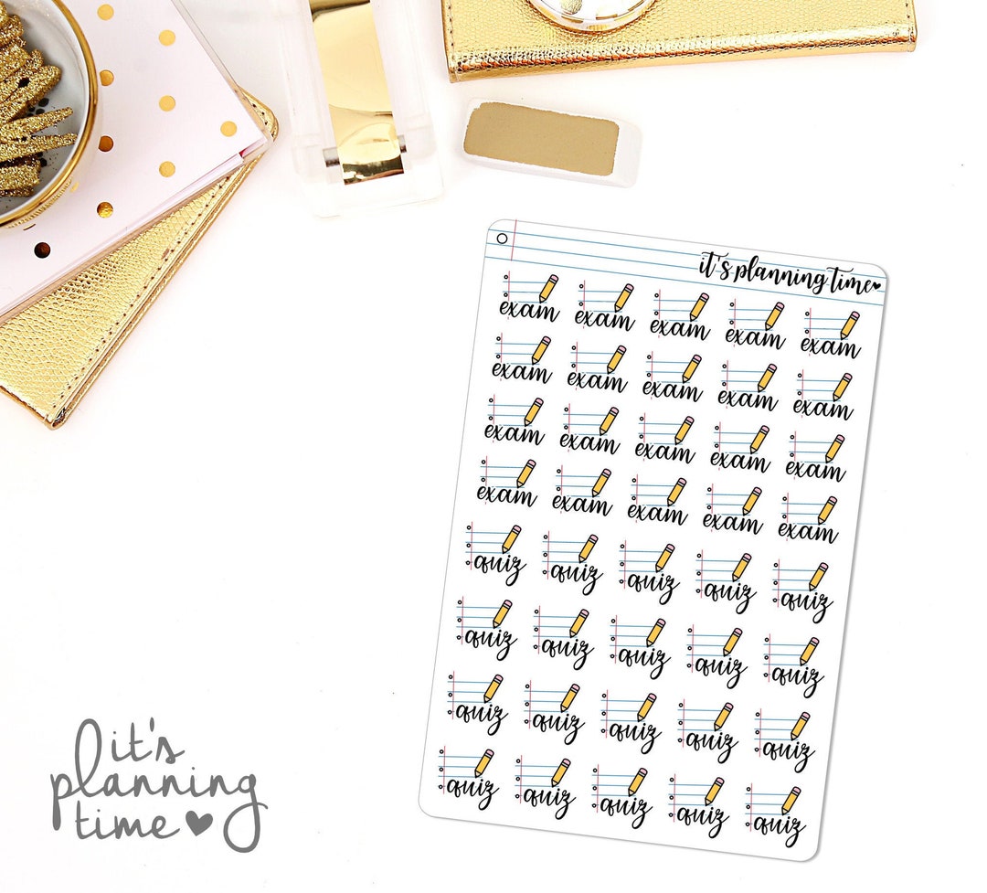 Exam and Quiz School Planner Stickers - Etsy