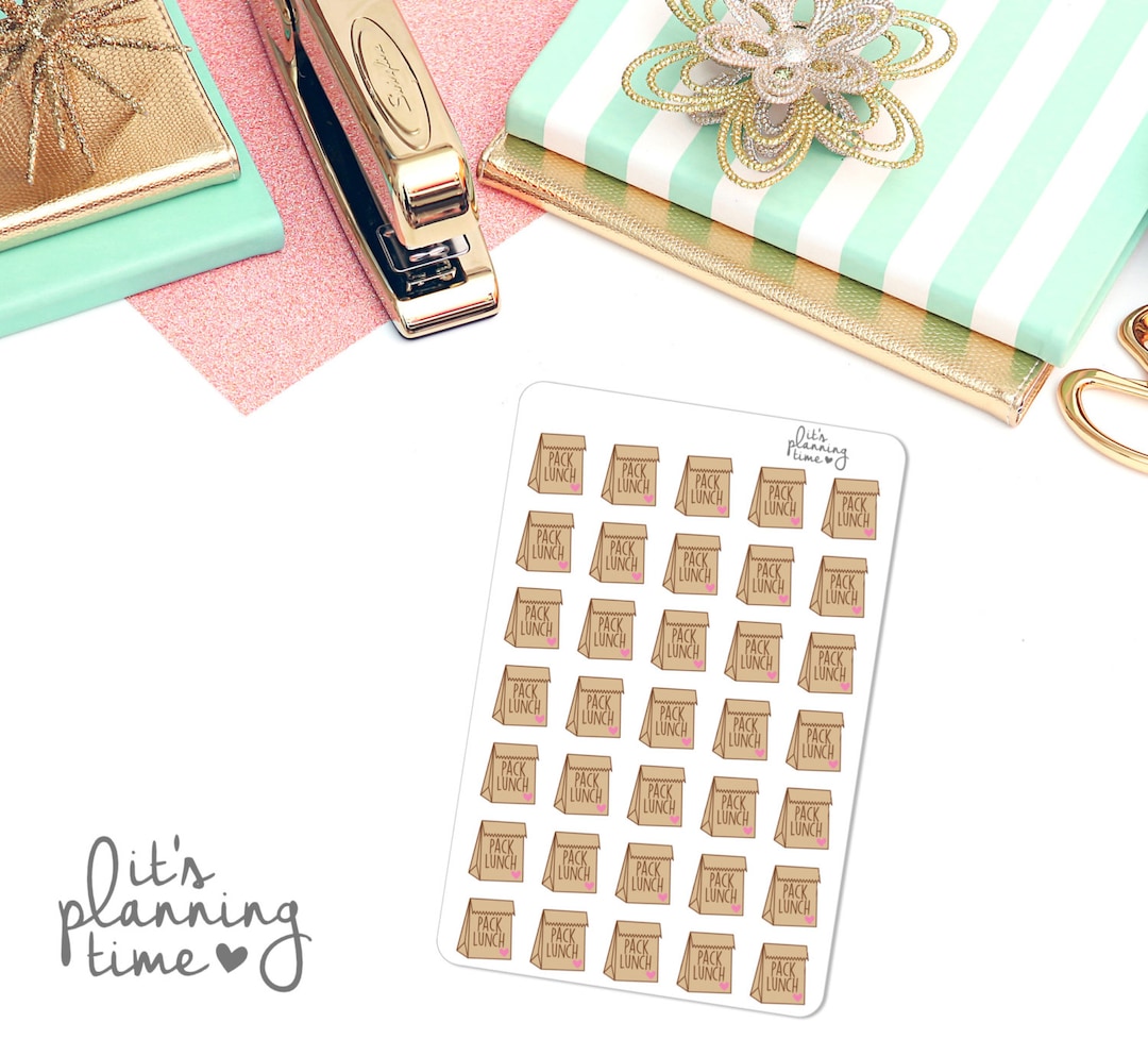 Pack Lunch Reminder Planner Stickers- 35 Count - Etsy