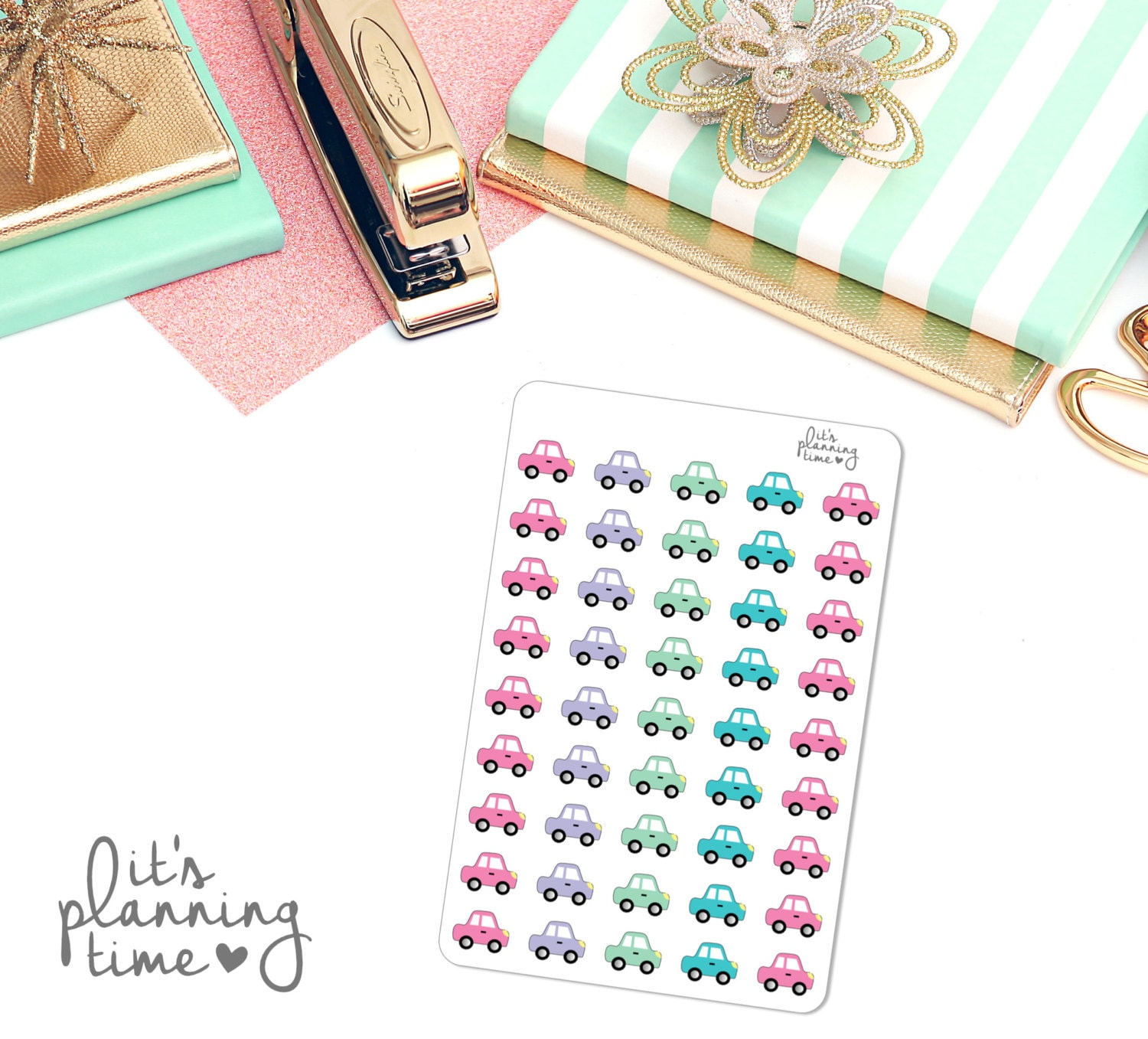 Mini Car Icon Planner Stickers 45 Count | Etsy