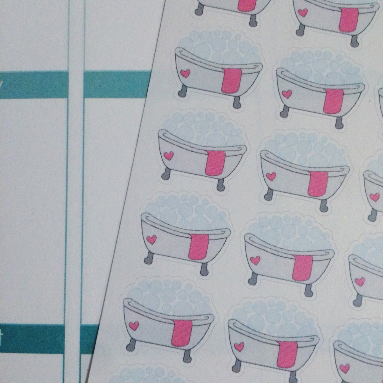 Bath Time Planner Sticker Sheet- 28 Count - Etsy