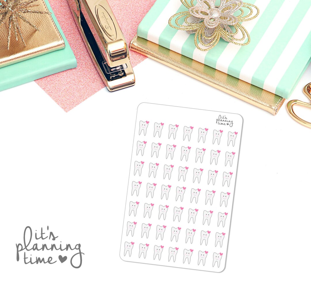 Tooth Life Planner Stickers- 49 Count - Etsy