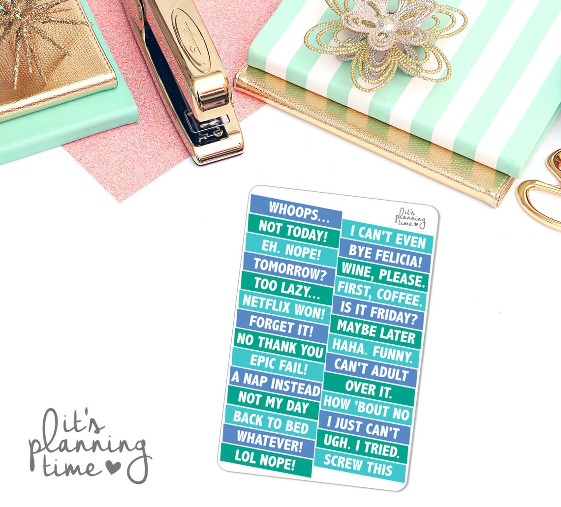 Sarcastic Cancelled Planner Stickers Blue - Etsy
