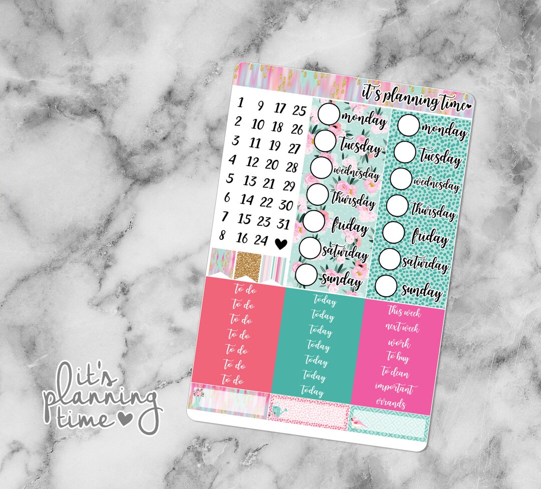 Hello, Spring Add-on Title Headers and Date Cover Planner Stickers - Etsy