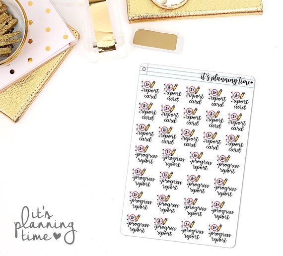 Report Card and Progress Report Planner Stickers - Etsy