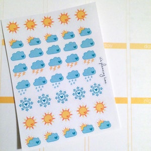 Small Assorted Weather Planner Stickers- 40 Count - Etsy