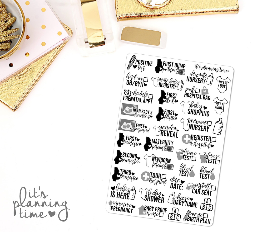 Pregnancy Assorted Planner Stickers - Etsy