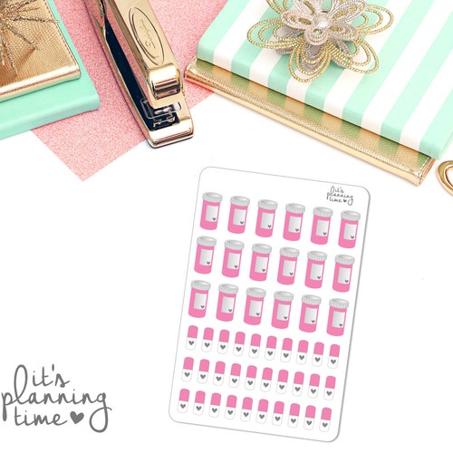 Prescription Bottle and Pills Planner Stickers - Etsy