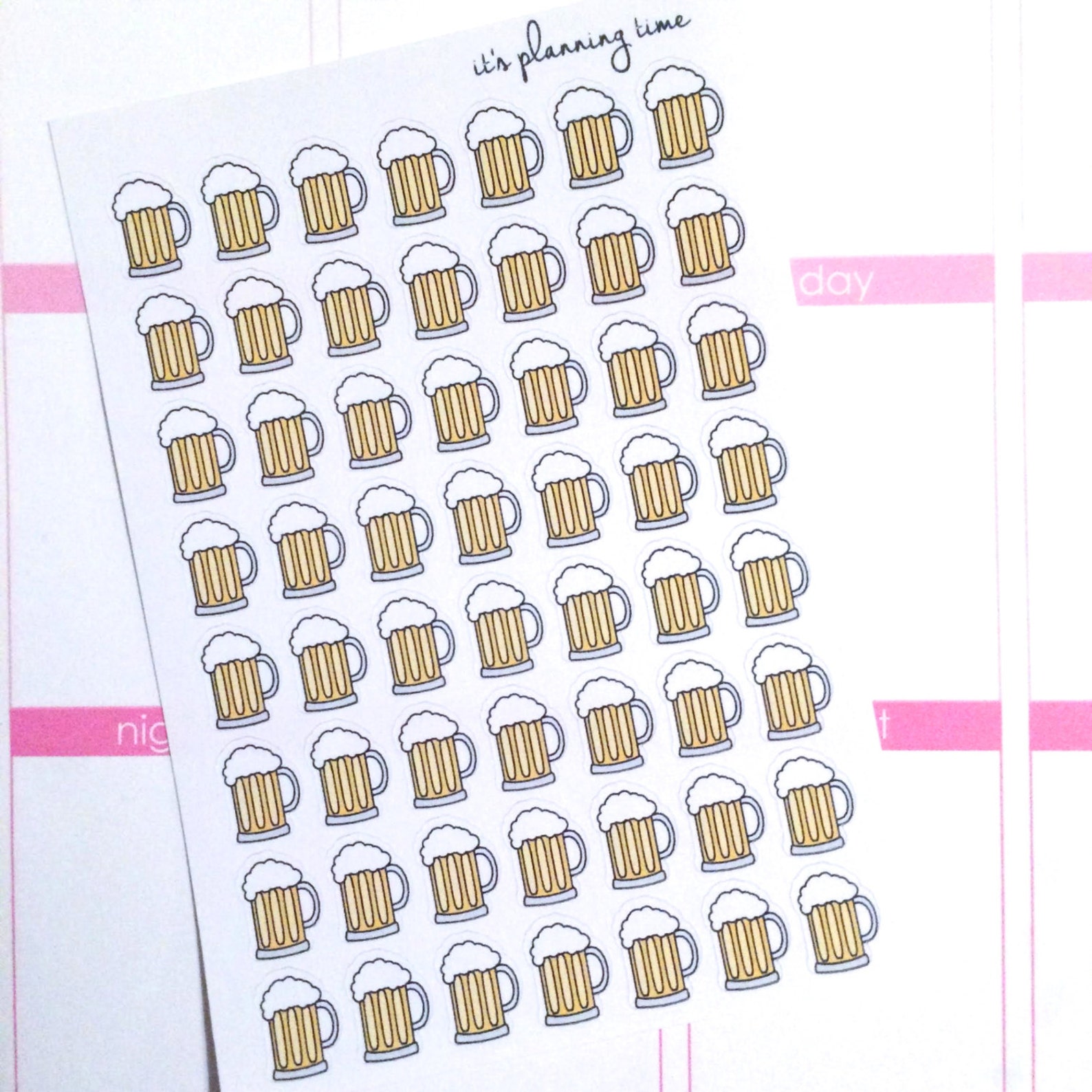 Beer Mug Planner Stickers- 56 Count - Etsy