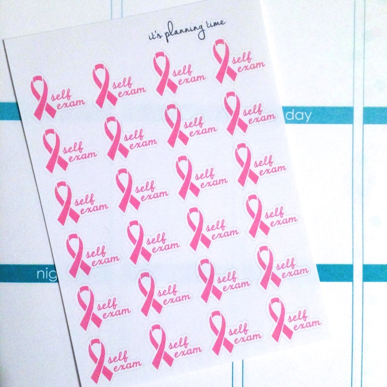 Breast Self Exam Reminder Planner Stickers- 24 Count - Etsy Hong Kong