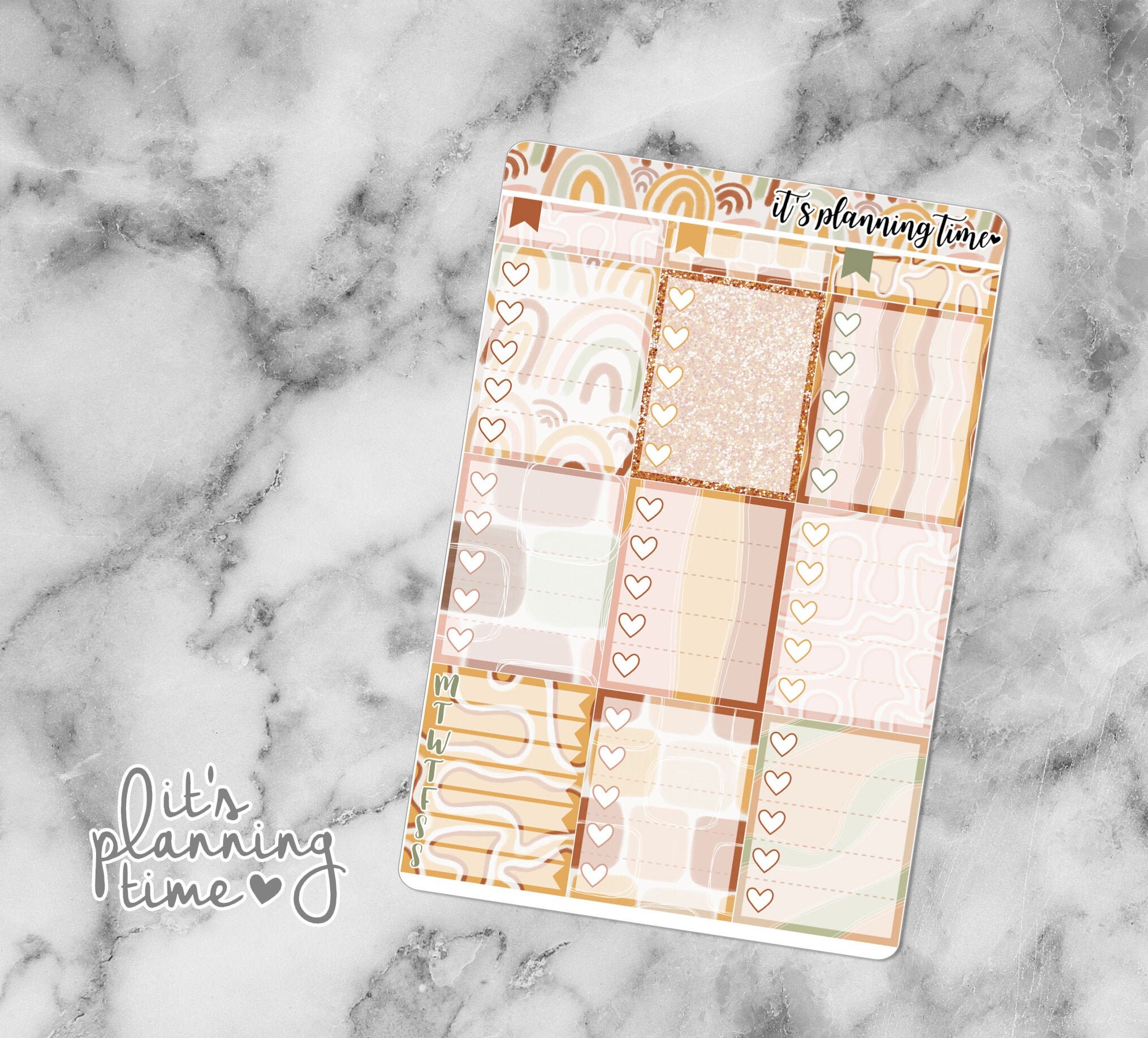 Rainbow Full Box Checklist Planner Stickers - Etsy