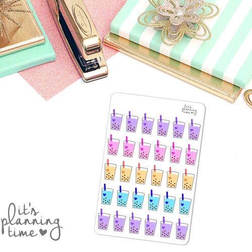 Tapioca Bubble Tea Planner Stickers 30 Count - Etsy