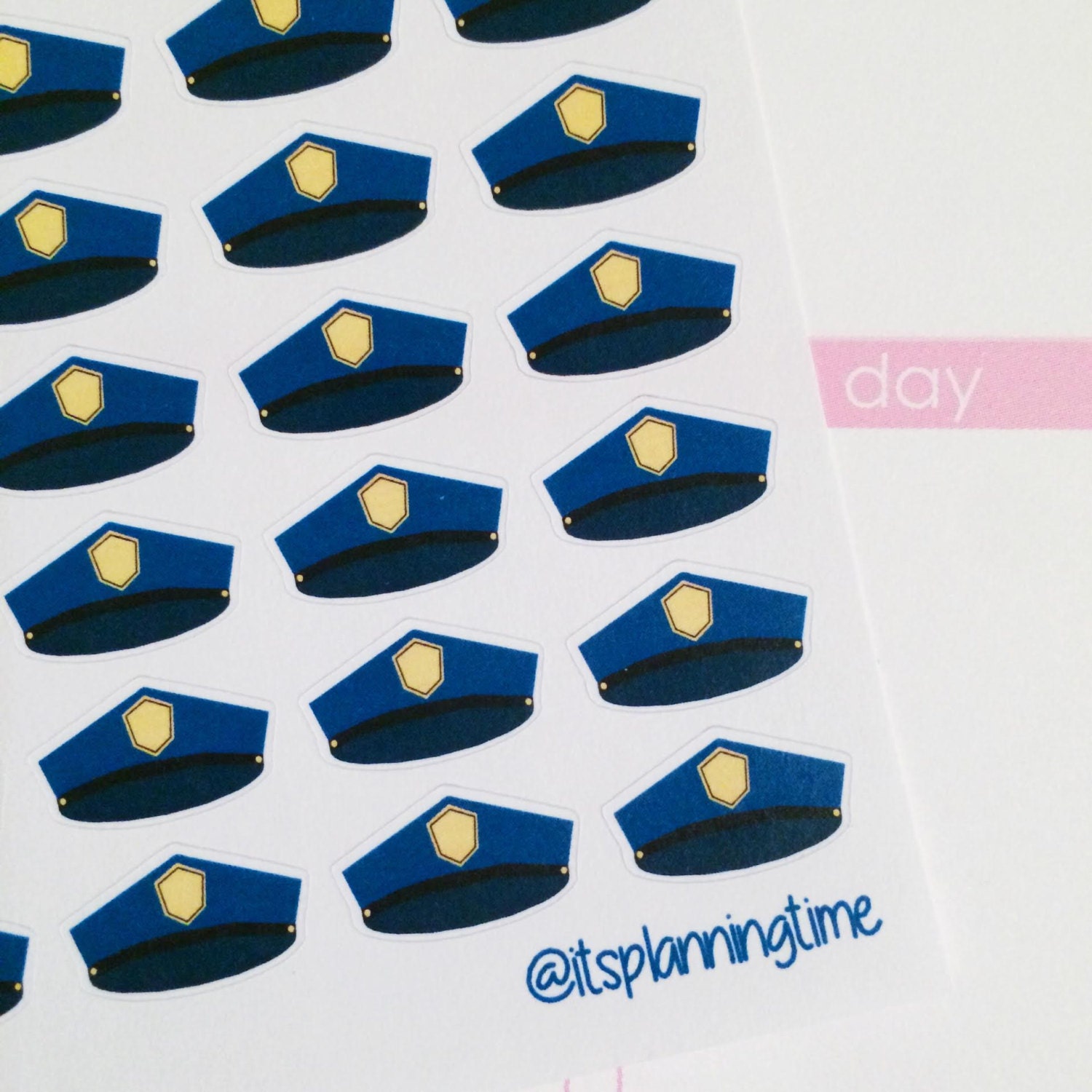 Police Hat Planner Stickers- 40 Count - Etsy