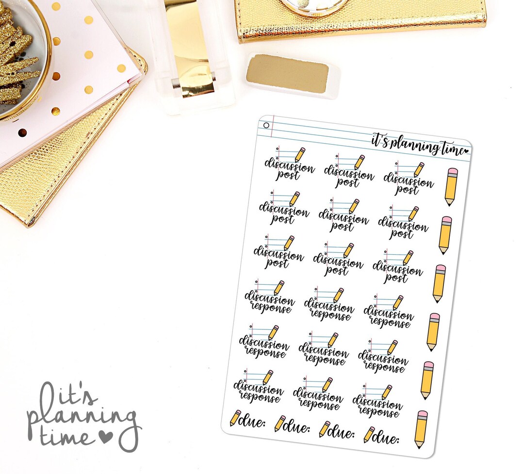 Discussion Post and Discussion Response School Planner Stickers - Etsy