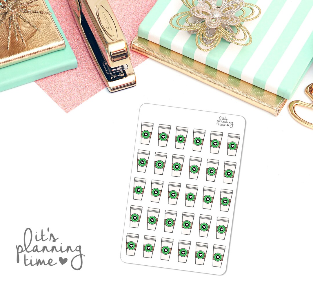 Coffee Time Planner Stickers- 30 Count - Etsy