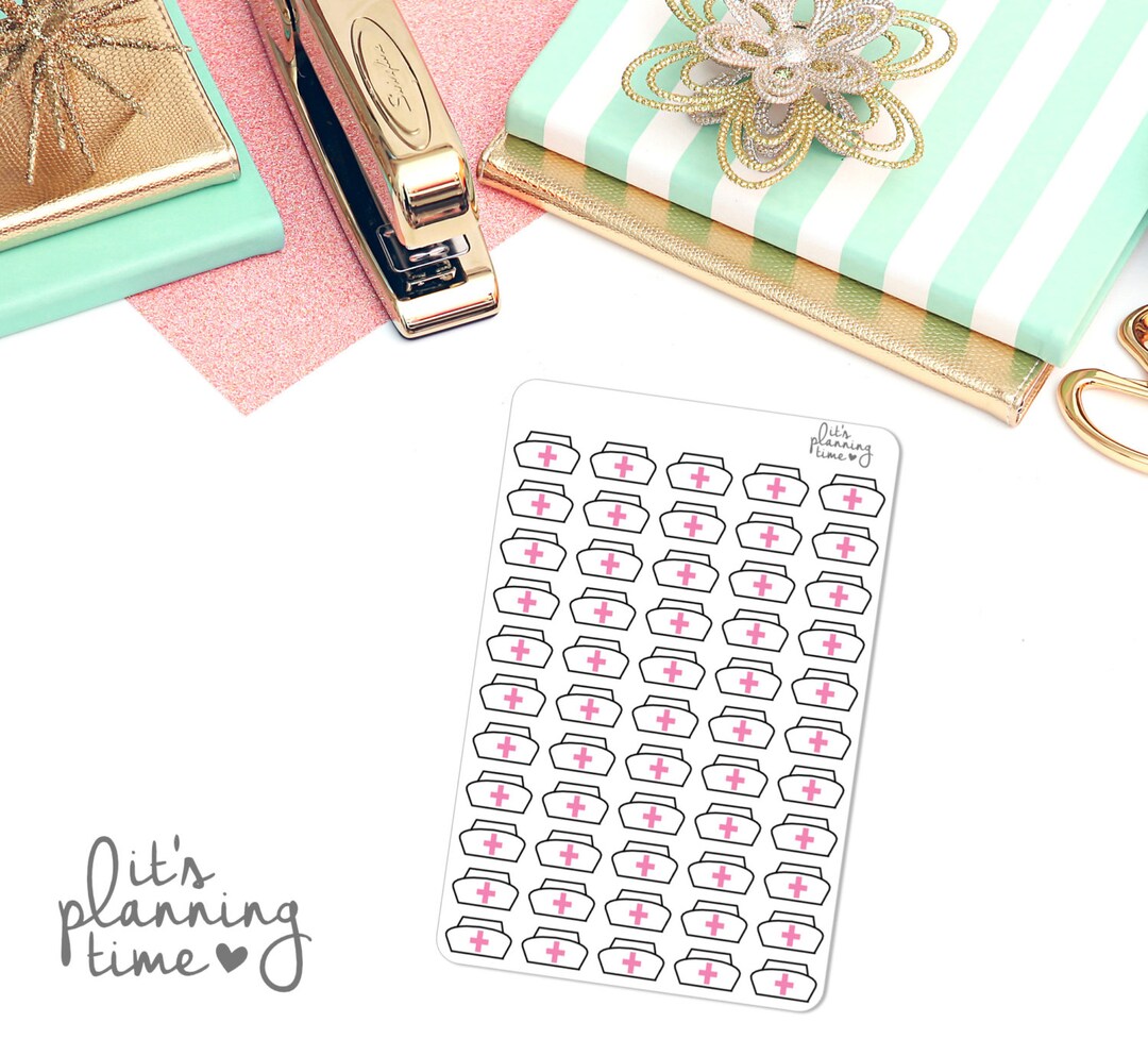 Nurse Hat Planner Stickers- 55 Count - Etsy