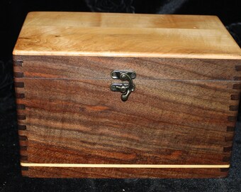 Mahagony and Walnut Keepsake Box - Etsy