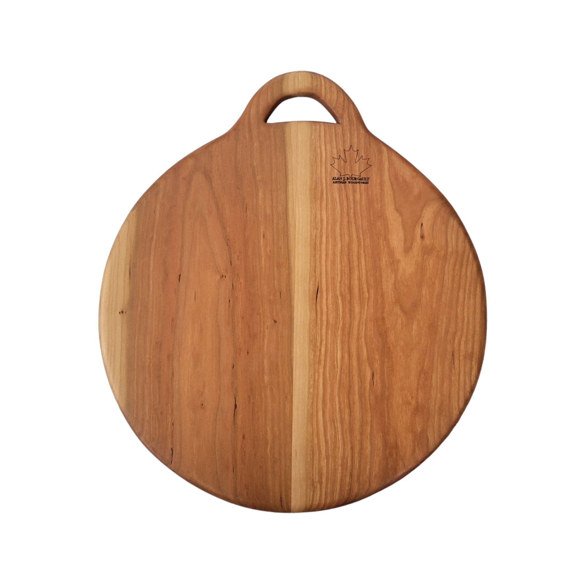 16" Round Wood Cutting Board With Handle, Round Cutting Board, Wood ...