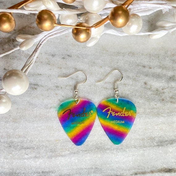 Fender Rainbow Translucent Sterling Silver 925 Guitar Pick | Etsy