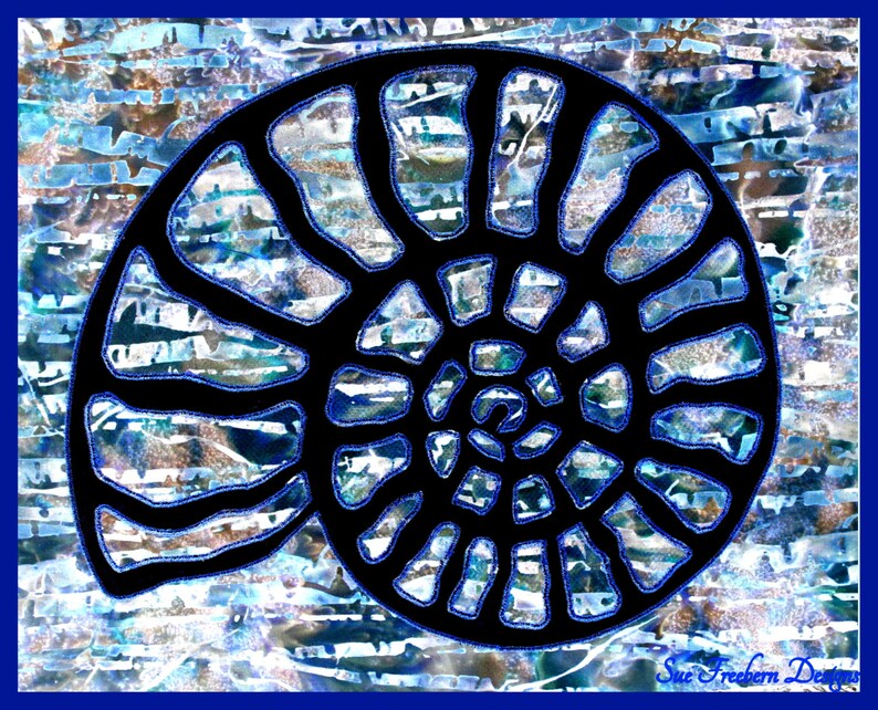 INSTANT PATTERN: Ammonite Shell Silhouette Art Quilt Pattern Download ...