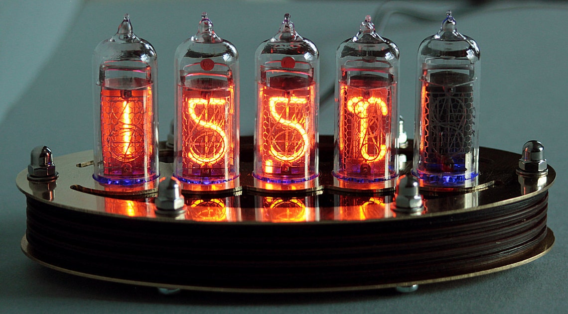 5-tube Nixie Thermometer V2 (assembled and Ready to Use, With Brass Top ...