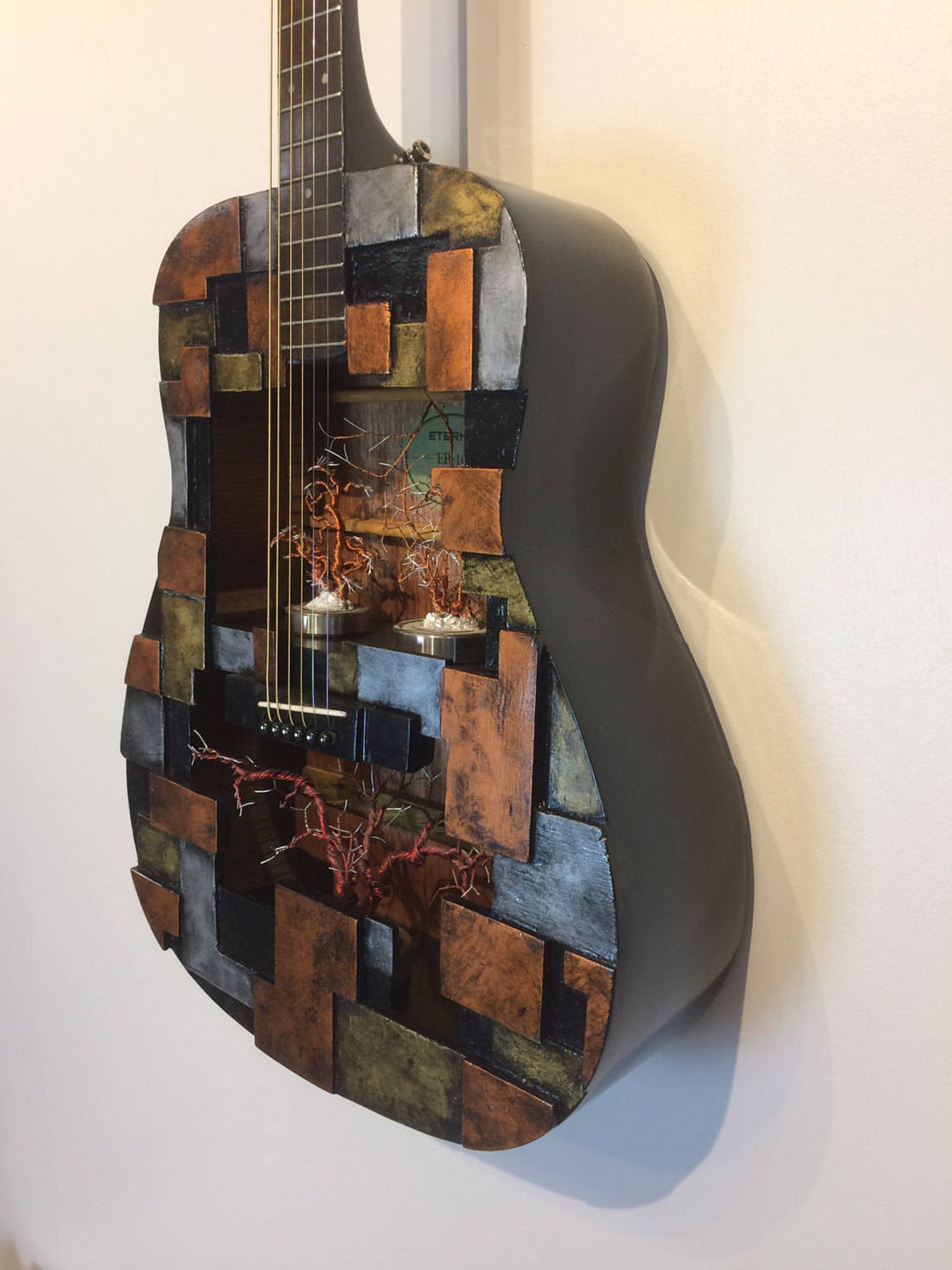 Guitar Shelf 70. Recycled Acoustic Guitar With Hand Cut - Etsy