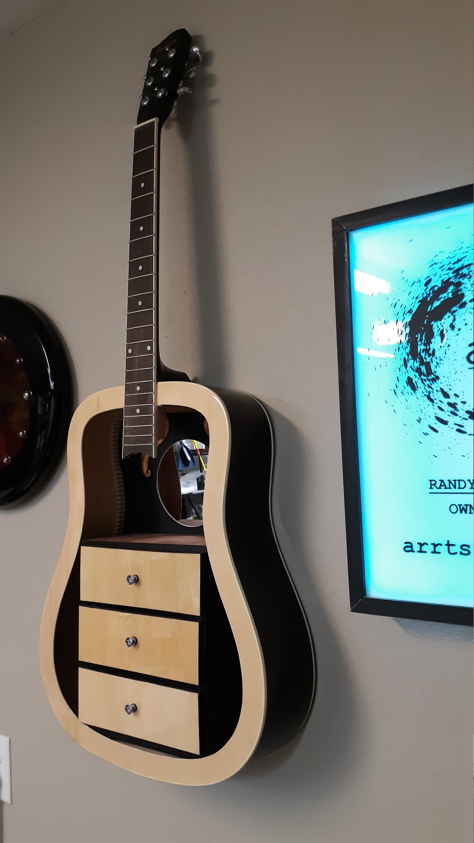 Guitar Shelf 168. Recycled Full Size Acoustic Guitar With Custom Pull ...