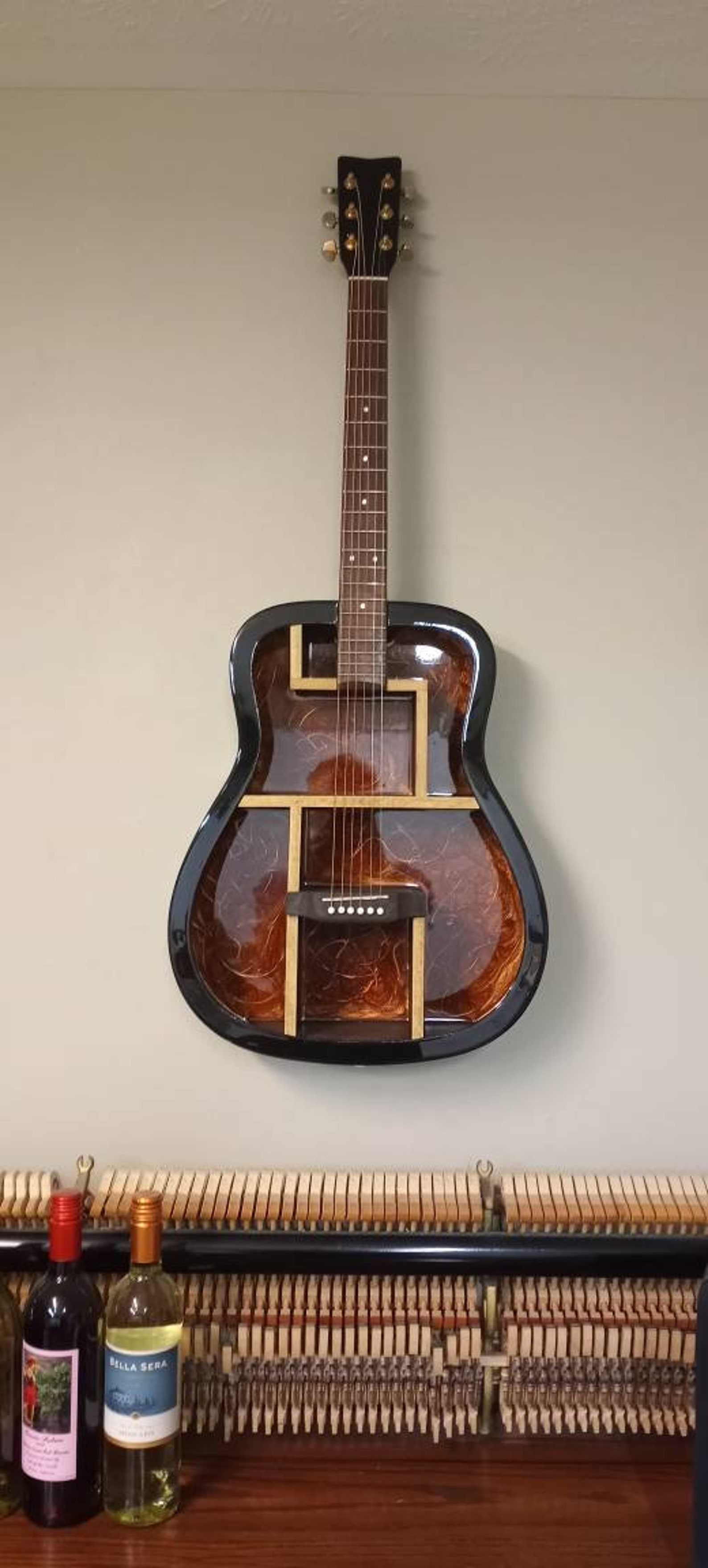 Guitar Shelf 179. Recycled Acoustic Guitar With Custom | Etsy