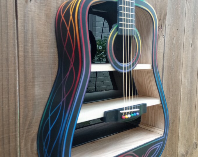 Guitar Shelf 194. Upcycled Acoustic Guitar. Wall Hanging Guitar Shelf ...
