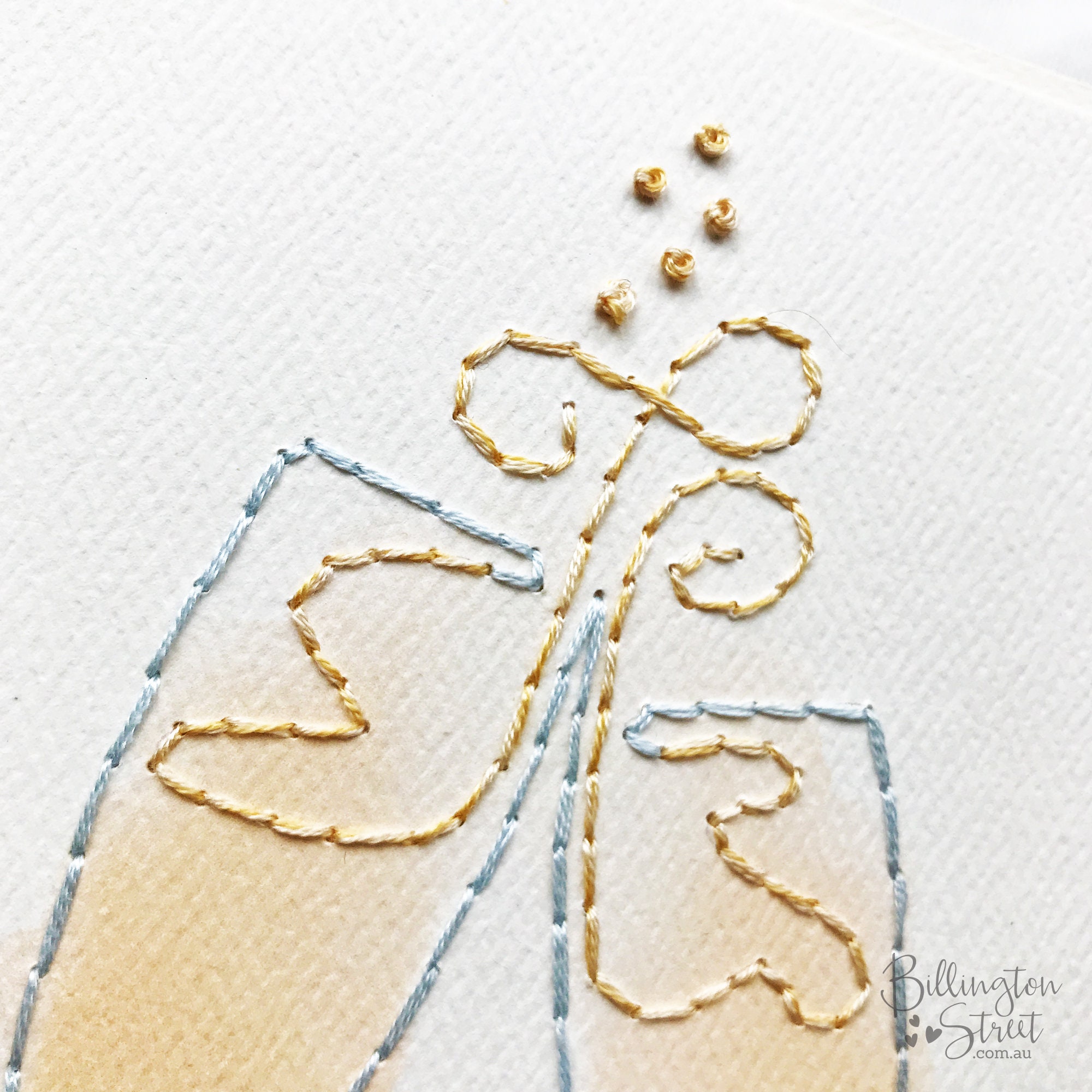 Unique Hand Embroidered Card Love Congratulations - Etsy