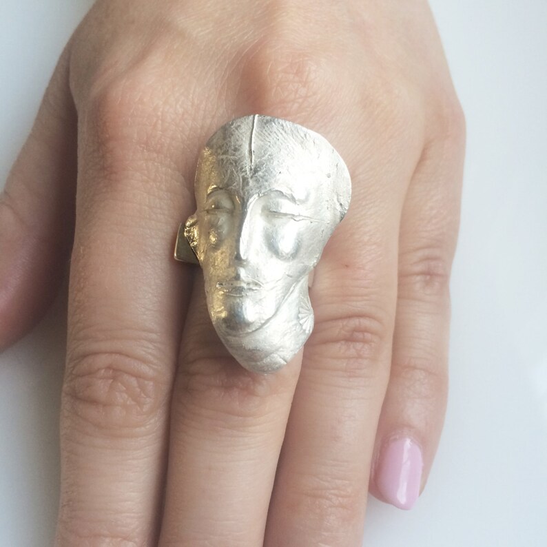 Sterling Silver Face Ring 2 - Etsy Australia