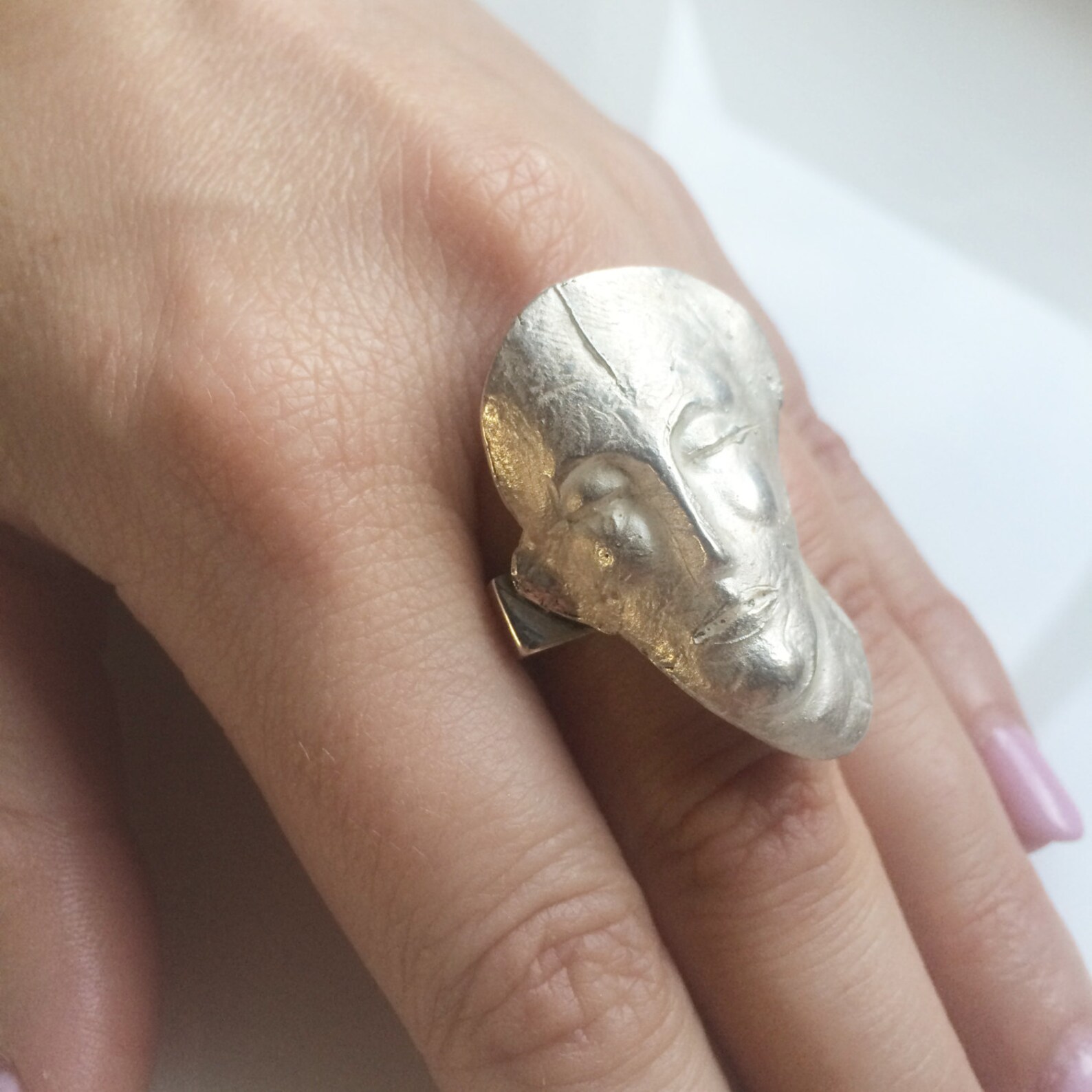 Sterling Silver Face Ring 2 - Etsy Australia