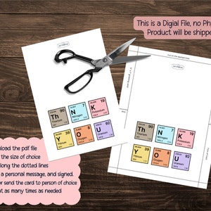 Thank You, Periodic Table Greeting Card, Science Humour Teacher Gift ...