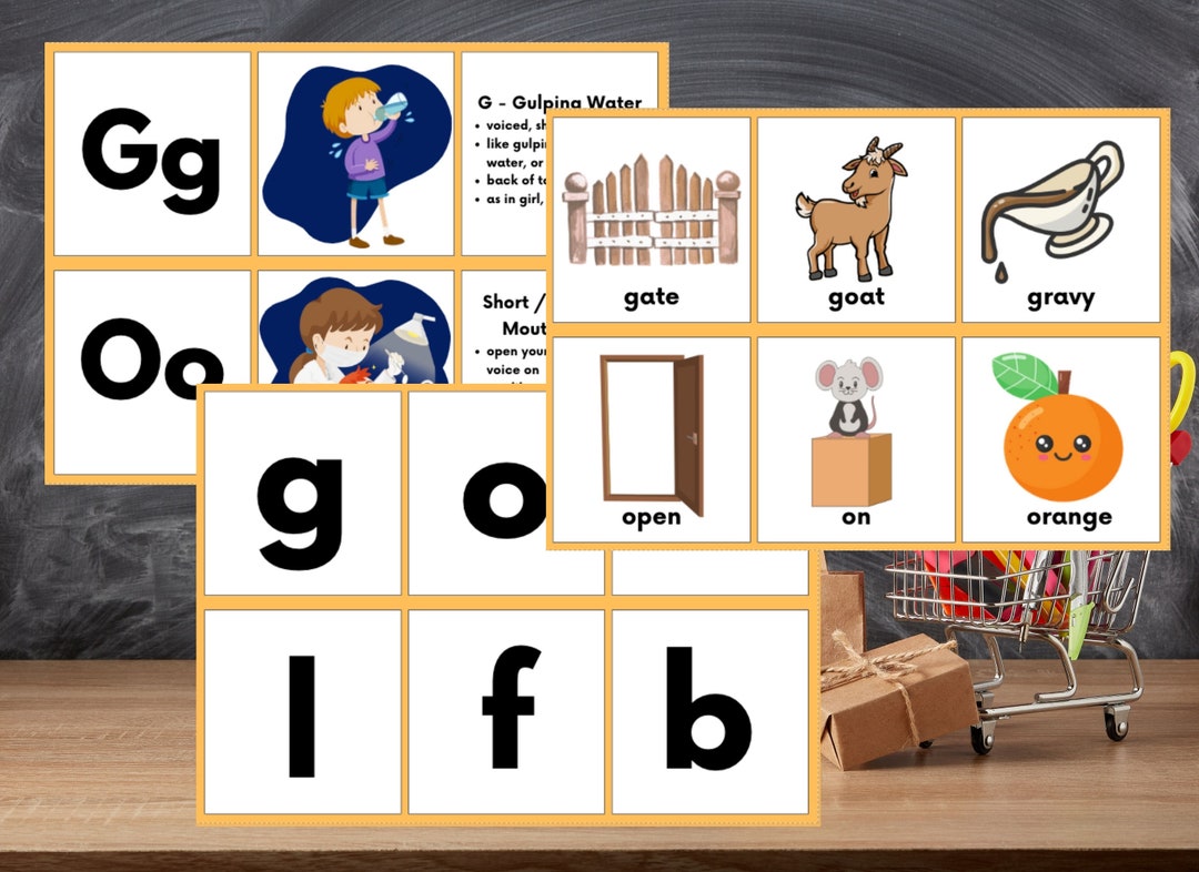 Literacy and SLP Flashcards Group 3: G, O, U, L, F, B Synthetic Phonics ...