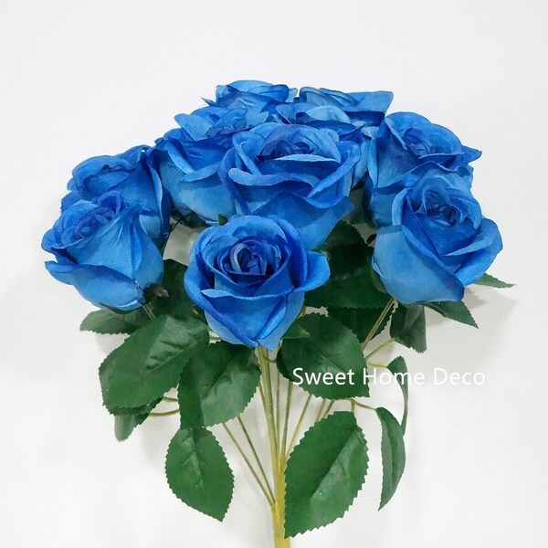 Blue Silk Roses - Etsy