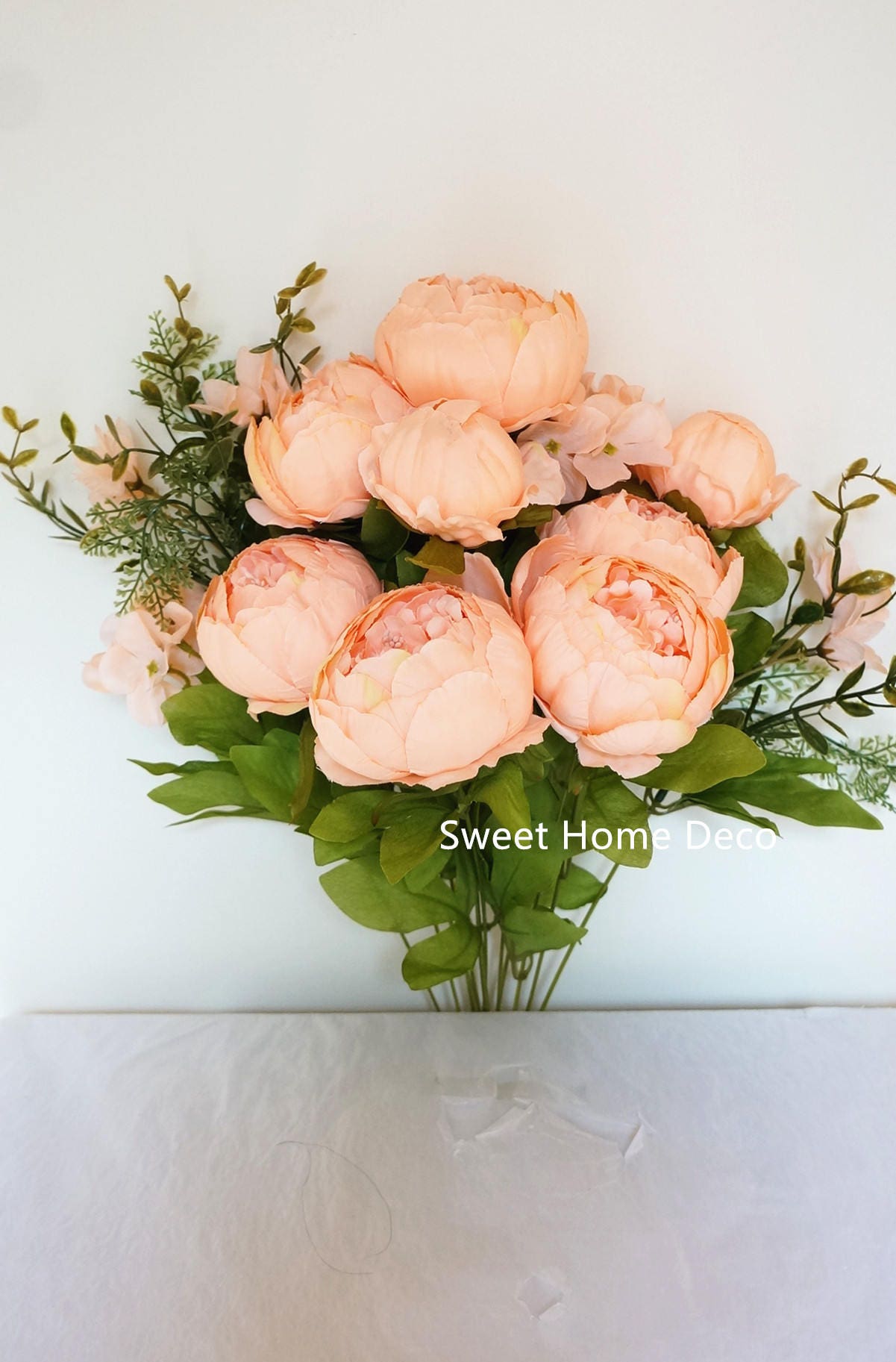 Peach Peony Flower Bouquet
