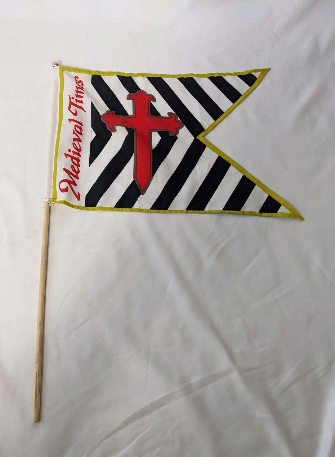Medieval Times Flag W/pole Black and White Strip W/red Design and ...