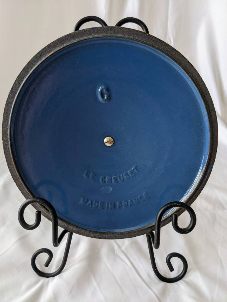 LE CREUSET 20 Blue Enameled Cast Iron Dutch Oven replacement Lid Only ...