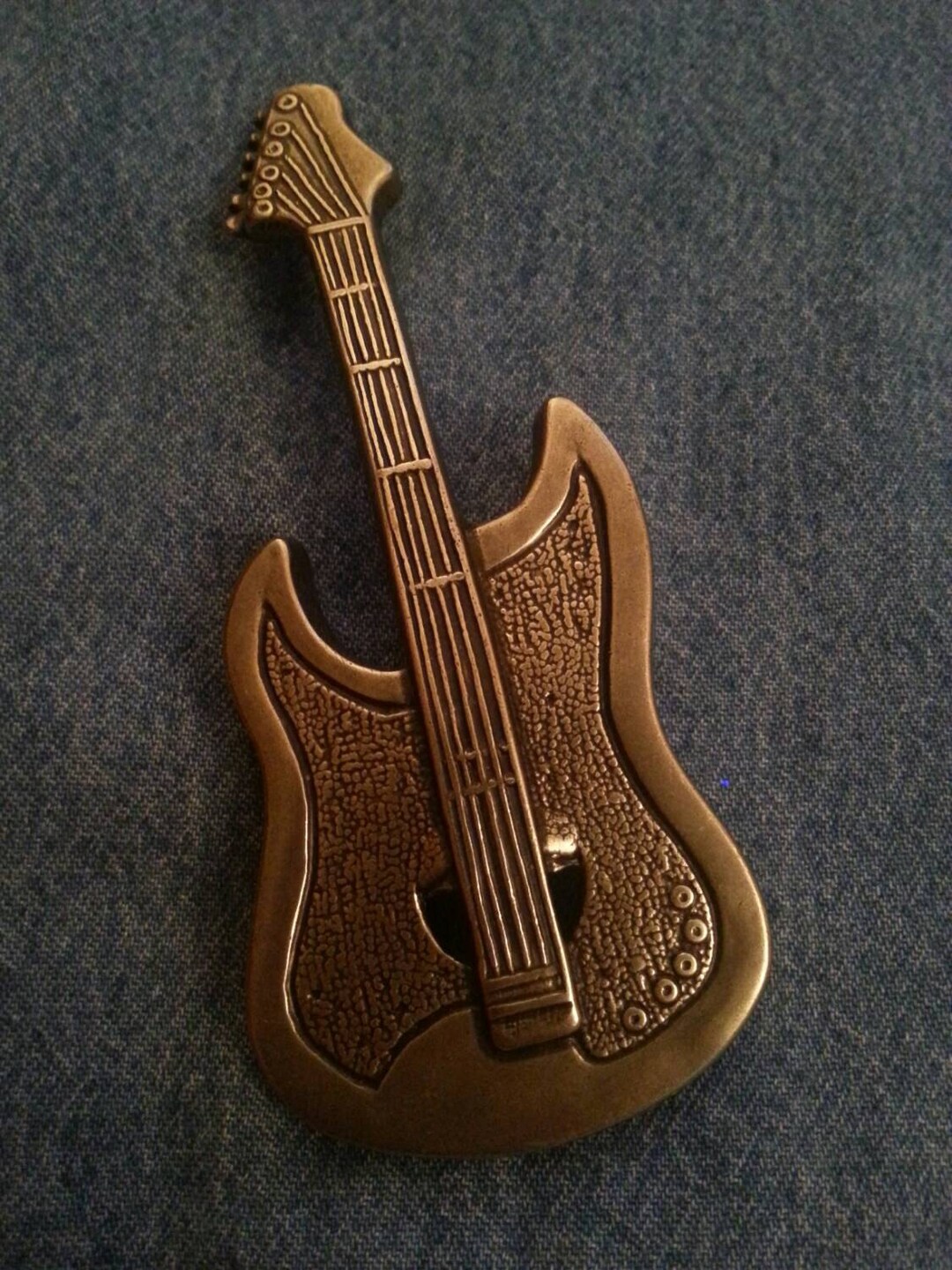 Vintage Gold Tone Brass Guitar Buckle Unisex - Etsy