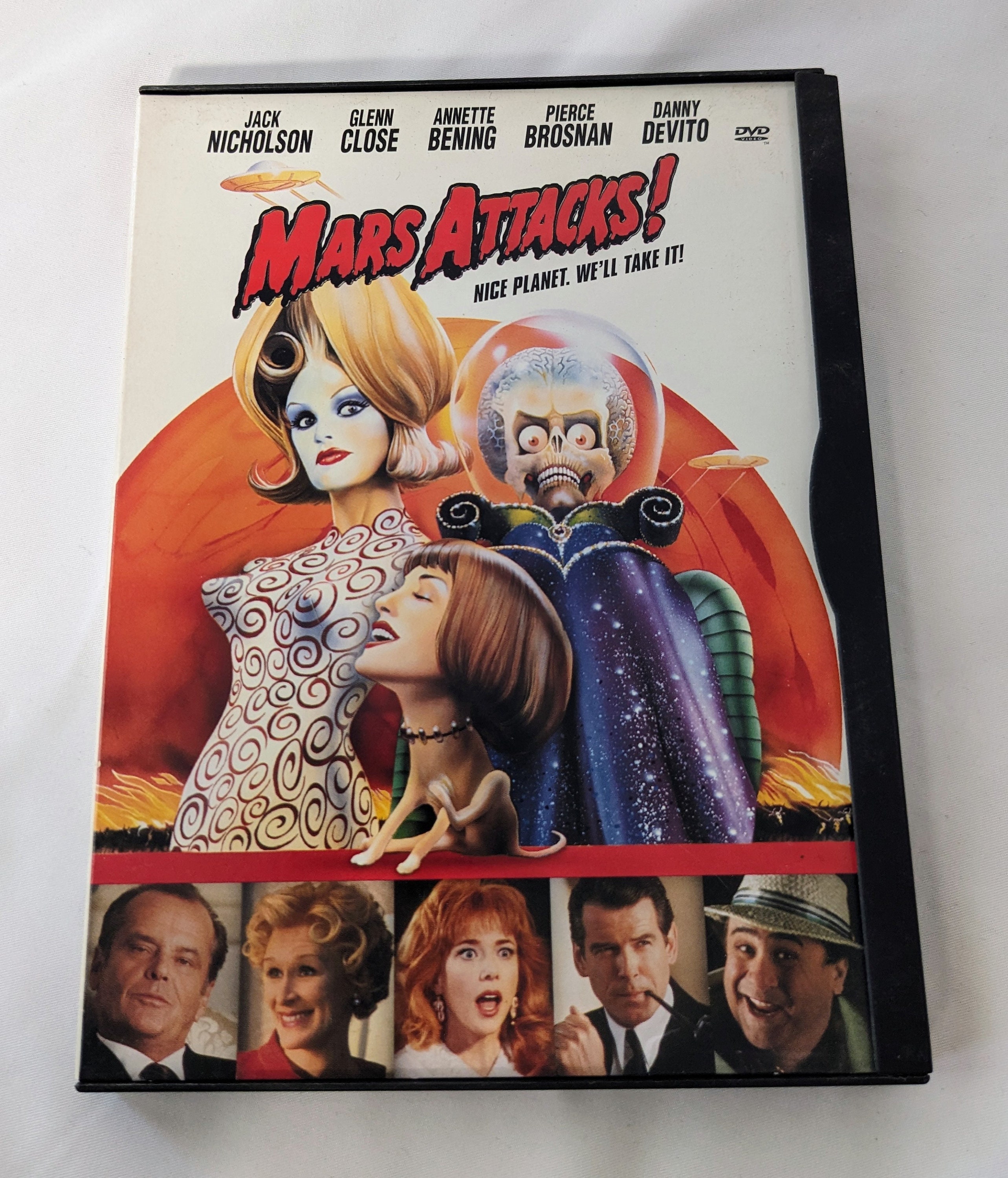 Vtg Mars Attacks DVD Tim Burton, Jack Nicholson, Danny Devito, Glenn Close - Etsy